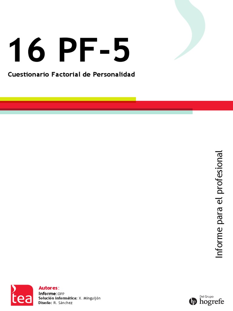 Informe 16pf-5 Caso Ilustrativo | Creatividad | Ansiedad | Prueba gratuita de 30 días | Scribd