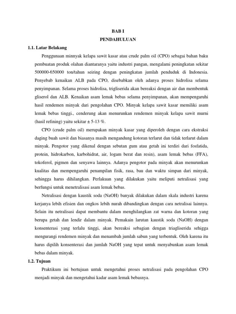 Netralisasi CPO | PDF
