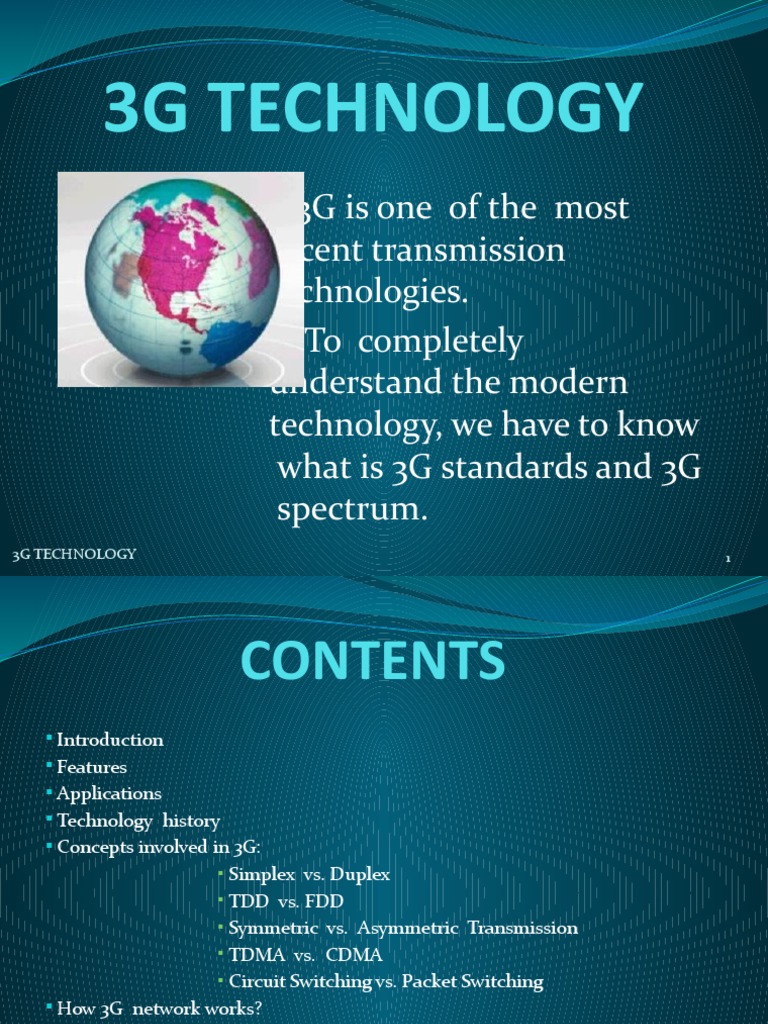 3G Technology | PDF | Duplex (Telecommunications) | Channel Access Method