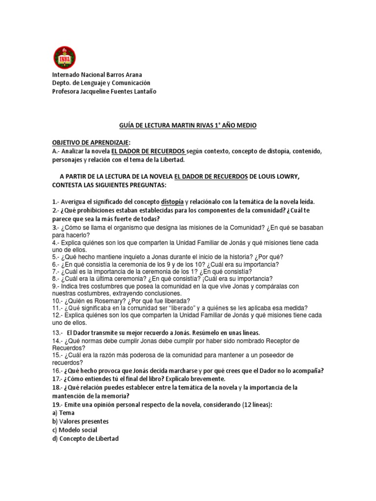 El Dador de Recuerdos | PDF