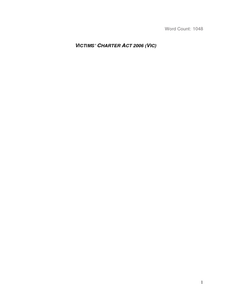 Victims' Charter Act 2006 Analysis | PDF | Victimology | Criminal Justice