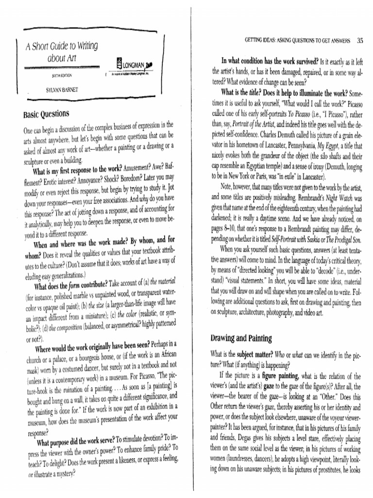 A Short Guide To Writing About Art | PDF