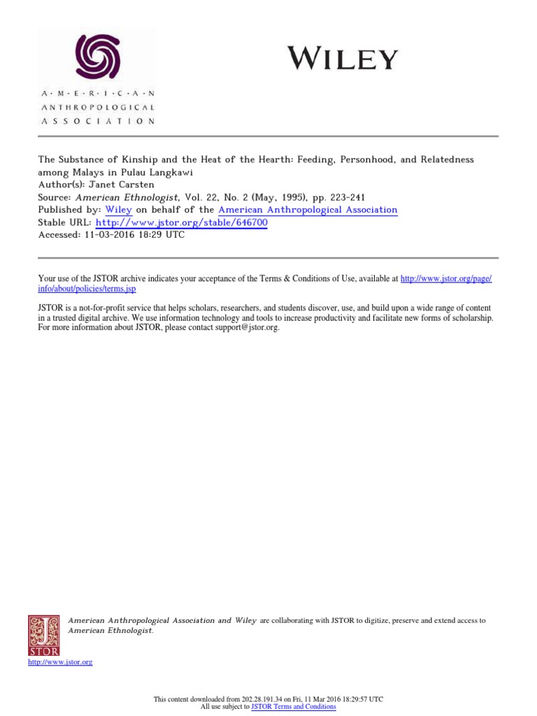 Carsten, Janet - The Substance of Kinship | PDF | Kinship | Anthropology
