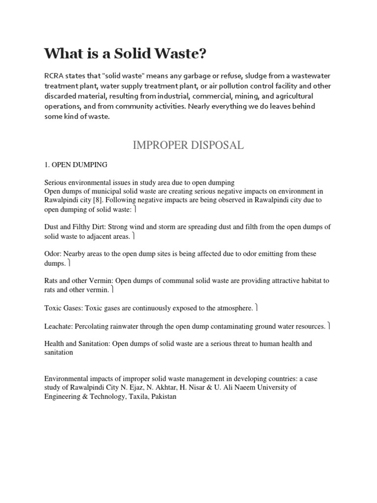 What Is A Solid Waste | PDF
