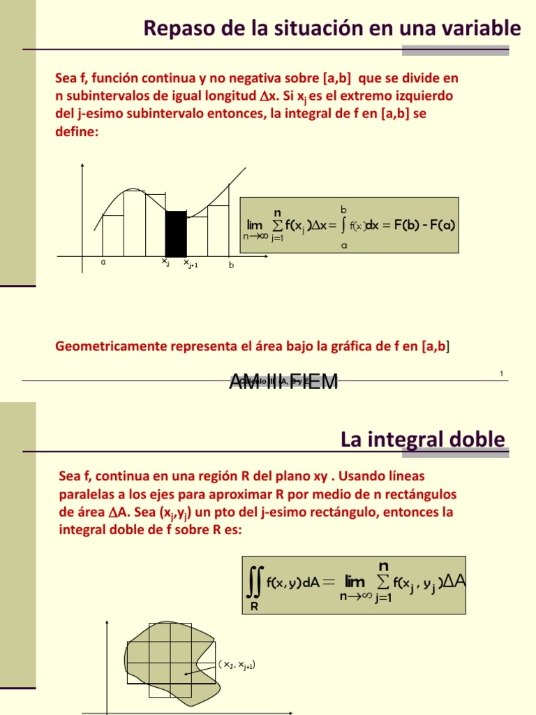 Integral Doble: Definición y Cálculo | PDF | Integral | Conceptos ...