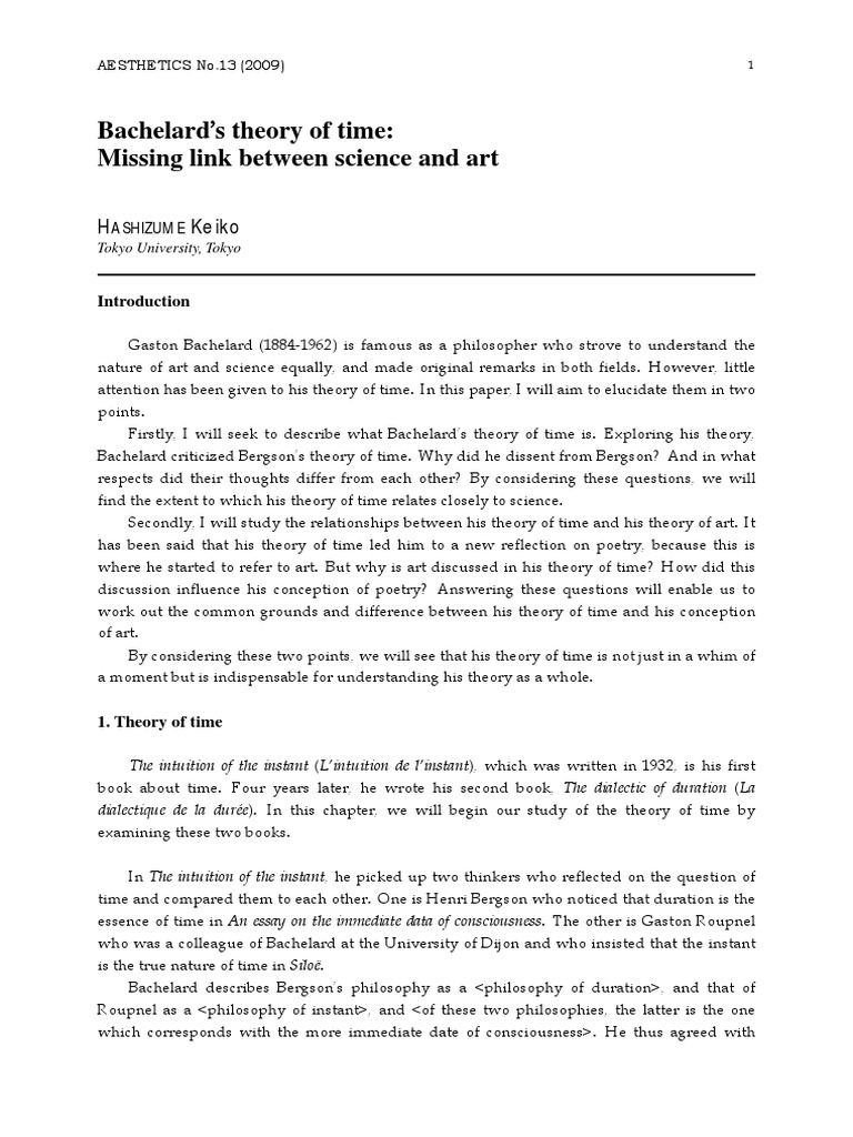 Bachelards Theory of Time PDF | PDF | Henri Bergson | Time