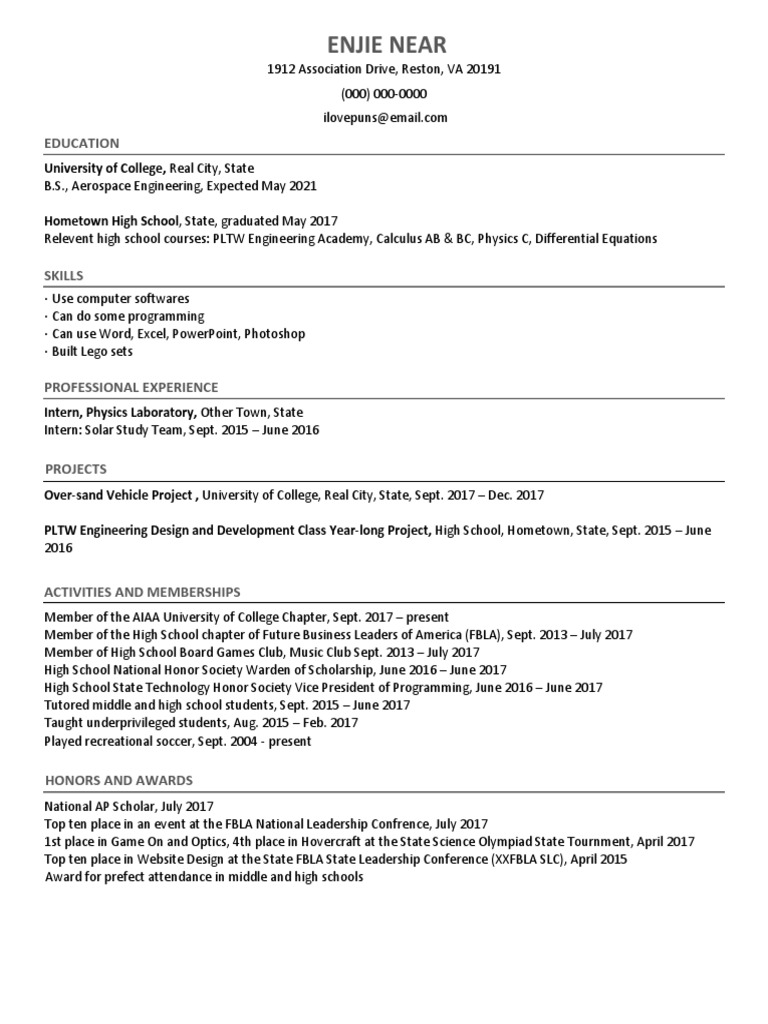 Fbla Resume Example 1 | PDF | Art