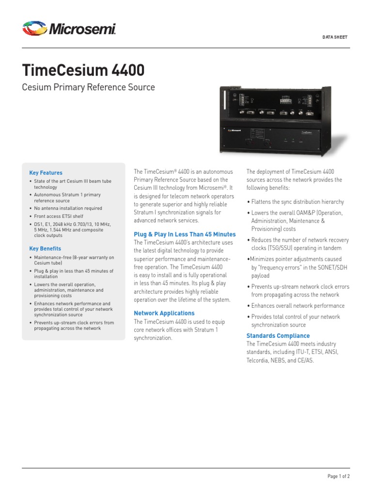 5.DS TimeCesium4400 MSCC-brochure | PDF | Electronics | Computing