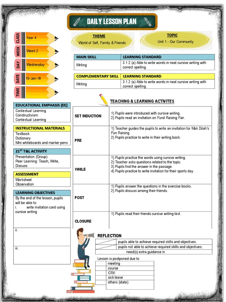 Lesson Plan Template Year 4 Writing | PDF | Lesson Plan | Psychotherapy