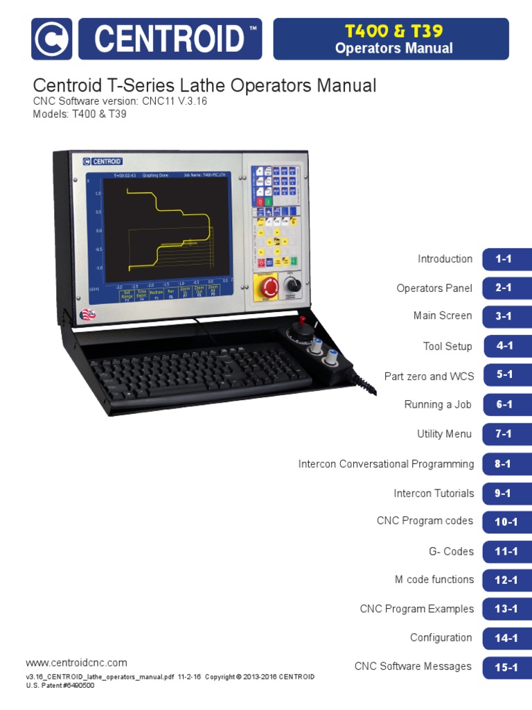 Centroid v3.16 Lathe Operator Manual | PDF | Numerical Control ...