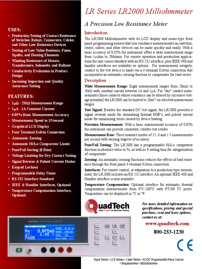 REV A4 LR2000 Ds | PDF | Relay | Accuracy And Precision