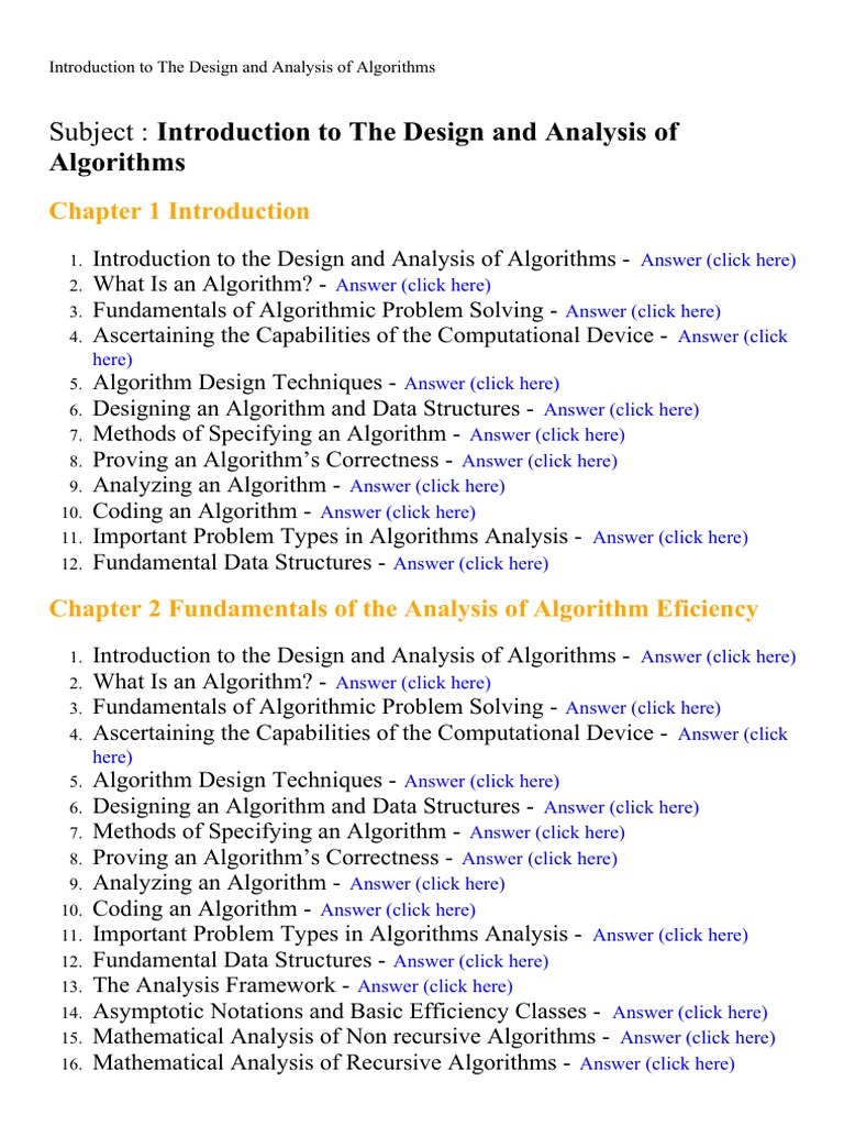 Introduction To The Design and Analysis of Algorithms - Lecture Notes ...