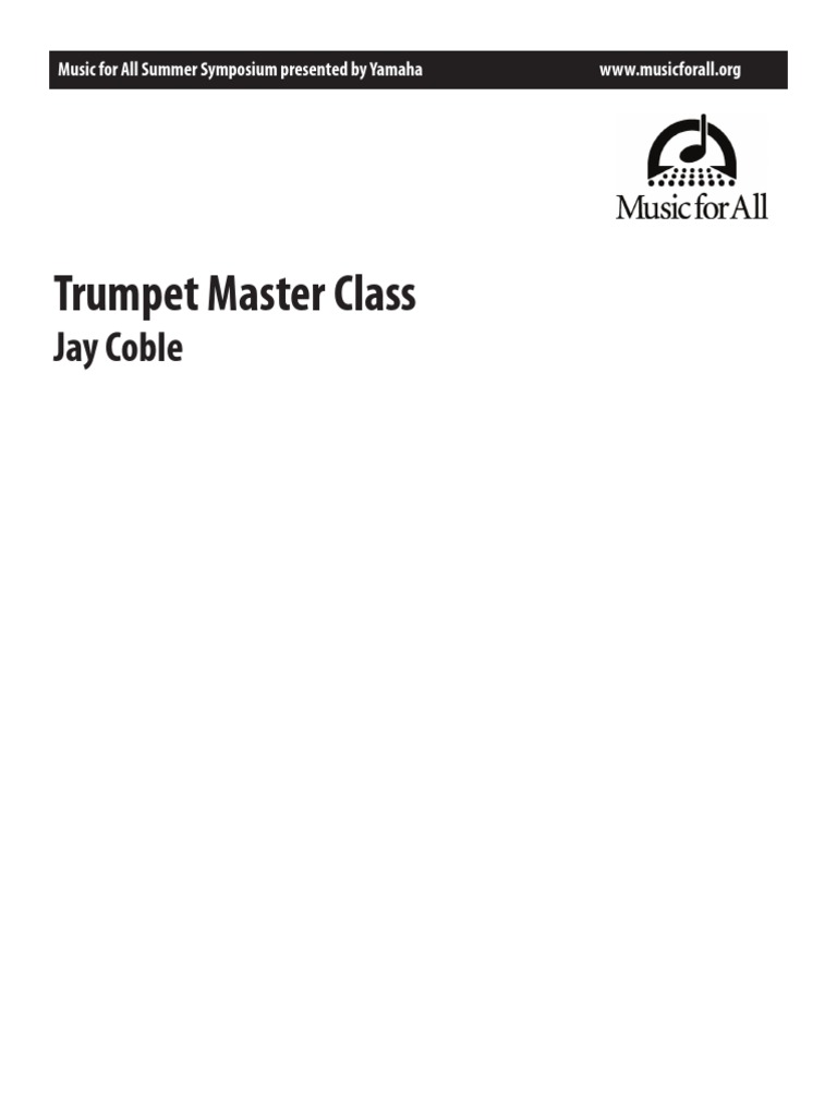 Trumpet Master Class: Jay Coble | PDF | Trumpet | French Horn