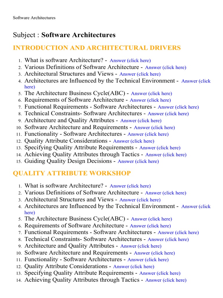 Overview of Software Architectures | PDF | Software Architecture ...