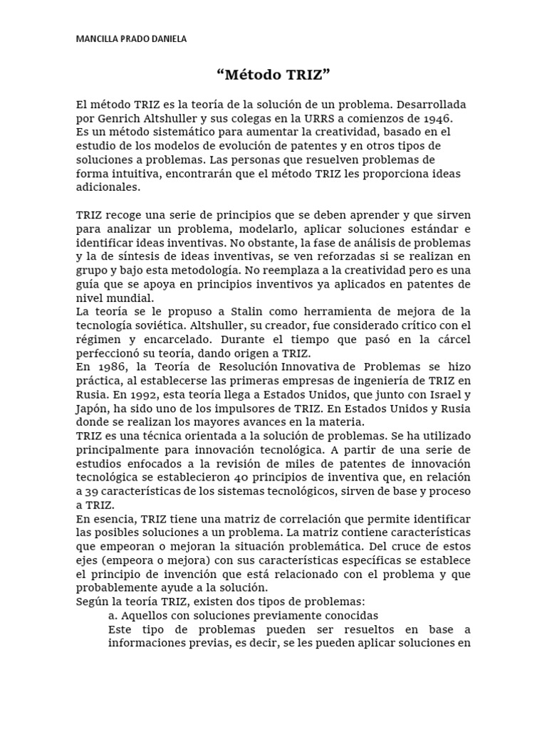 Método Triz y Ariz | PDF | Ciencia y Tecnología | Epistemología