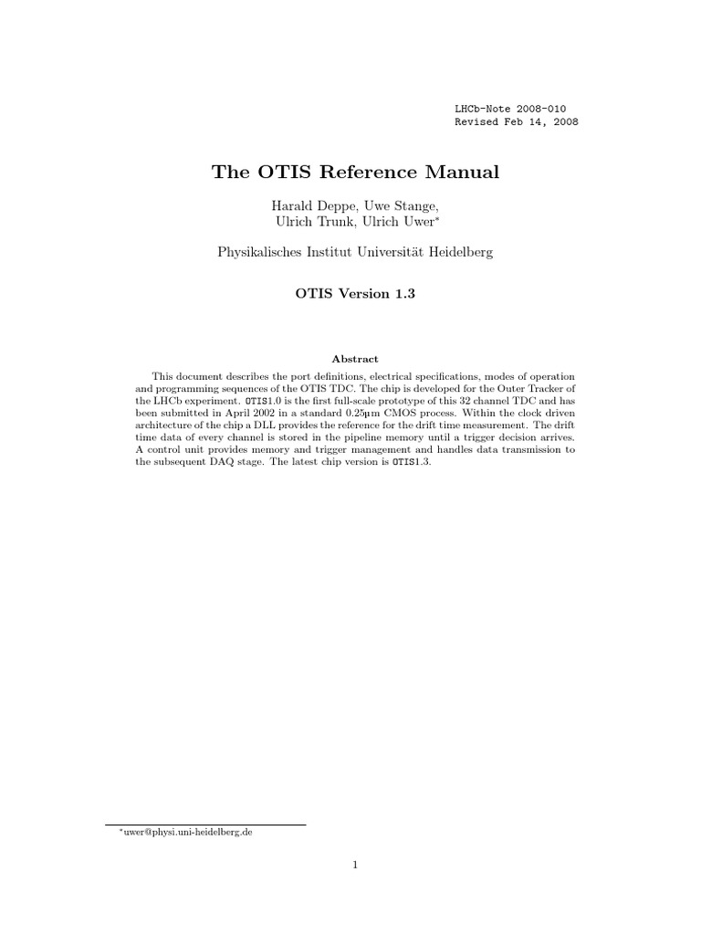 The OTIS Reference Manual | PDF | Pointer (Computer Programming ...