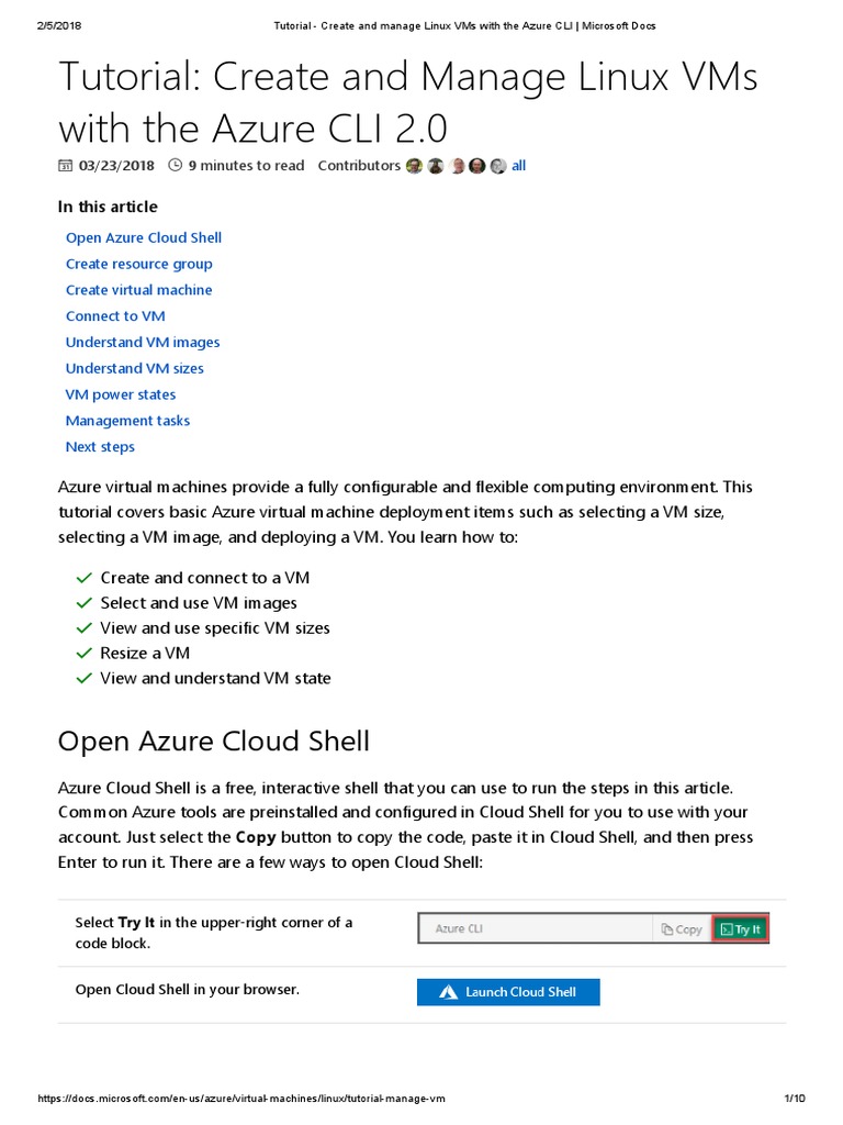 Tutorial - Create and Manage Linux VMs With The Azure CLI - Microsoft ...