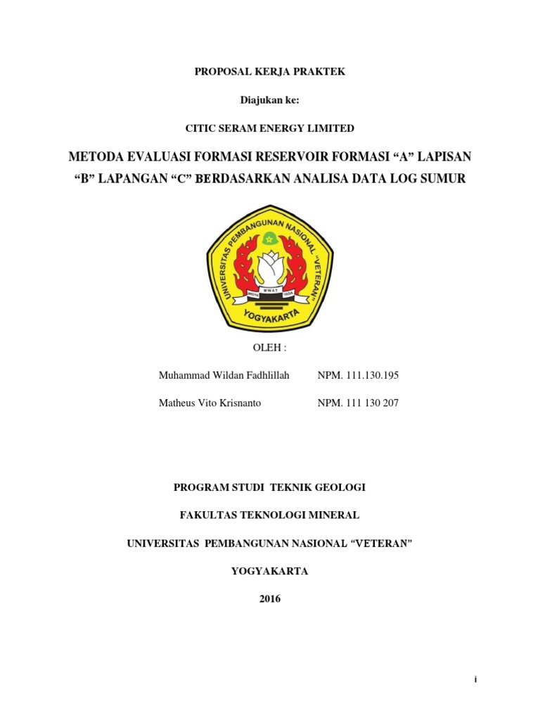 Proposal Kerja Praktek Citic Seram Energy Limited | PDF