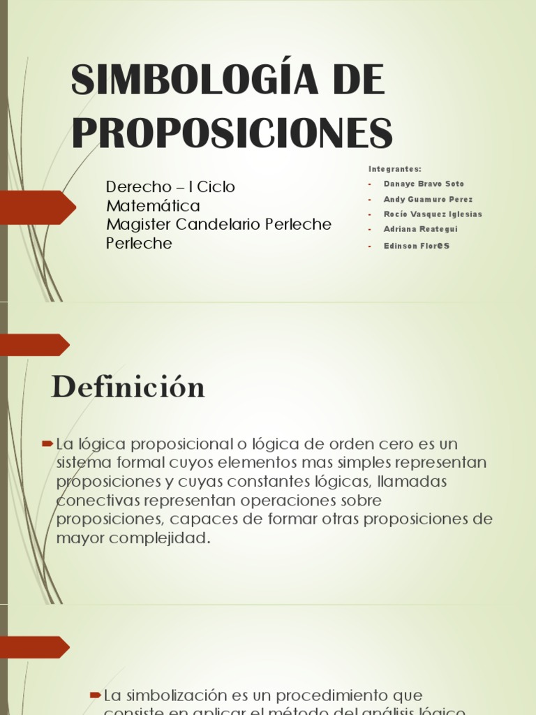 Simbología de Proposiciones | PDF | Si y solo si | Proposición