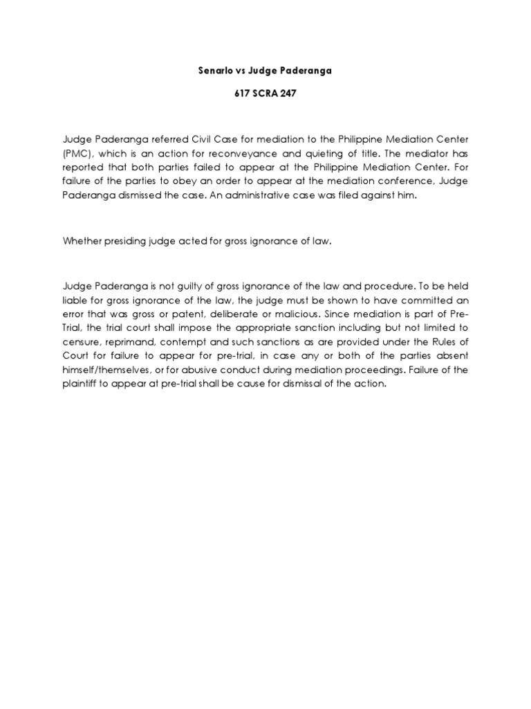 Senarlo Vs Judge Paderanga | PDF