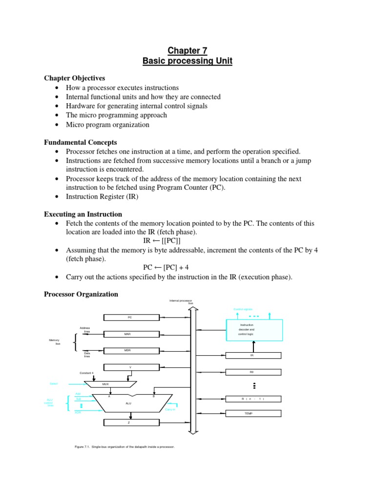 Basic Processing Unit: Chapter Objectives | PDF | Central Processing ...