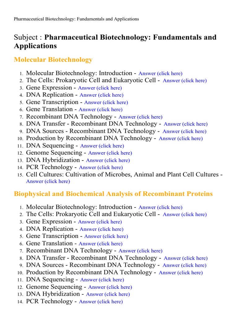 Pharmaceutical Biotechnology Fundamentals and Applications - Lecture ...