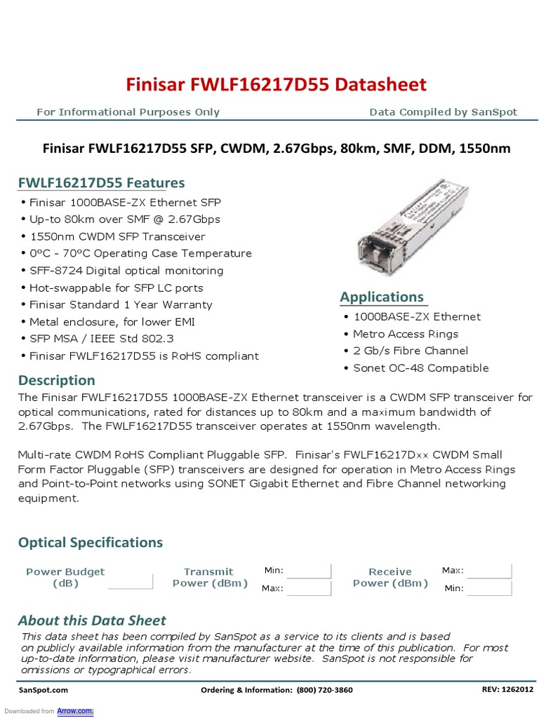 SFP | PDF | Physical Layer Protocols | Telecommunications Infrastructure