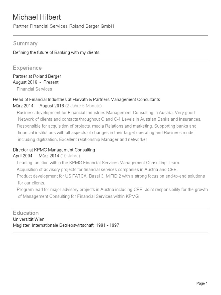 Michael Hilbert Profile | PDF | Business