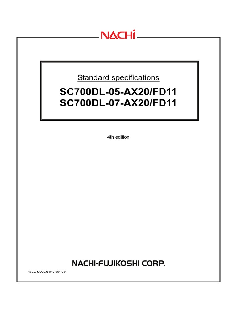 SC700 Standard Specifications | PDF | Rotation Around A Fixed Axis ...