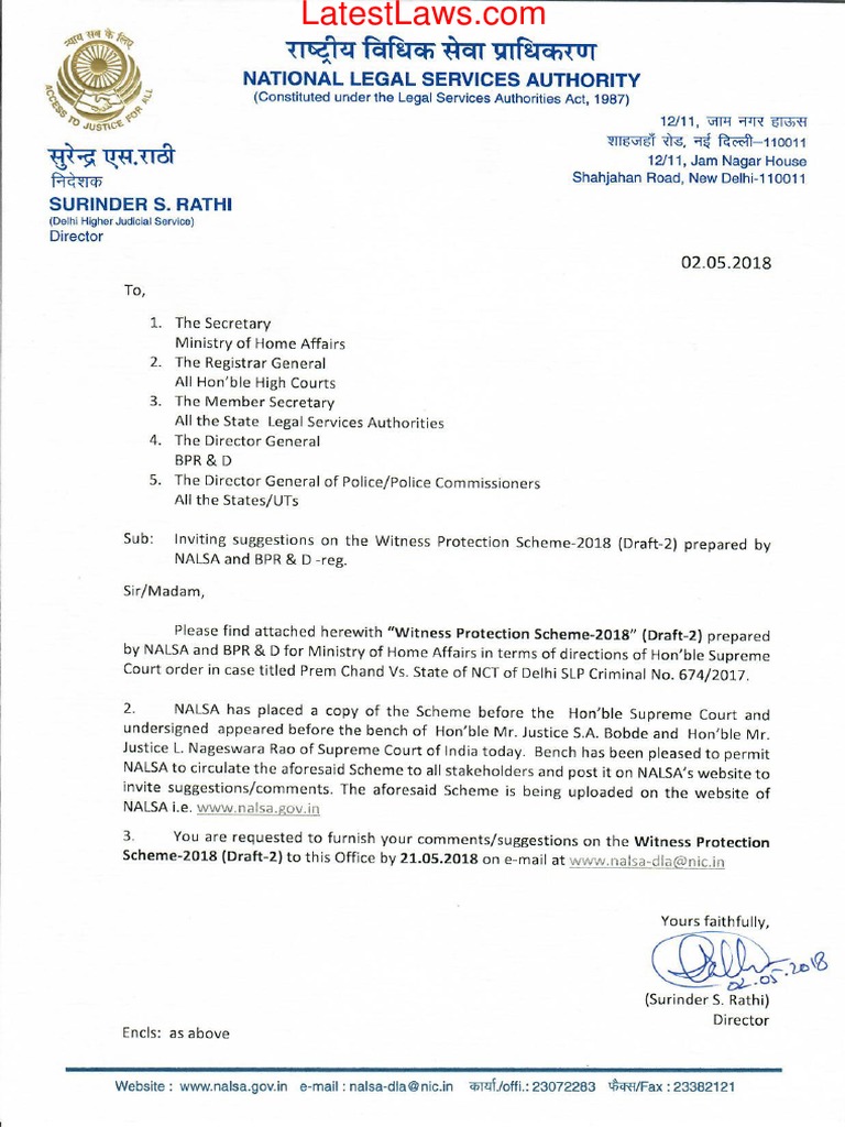 Witness Protection Scheme, 2018 (Draft) | PDF | Witness | Prosecutor