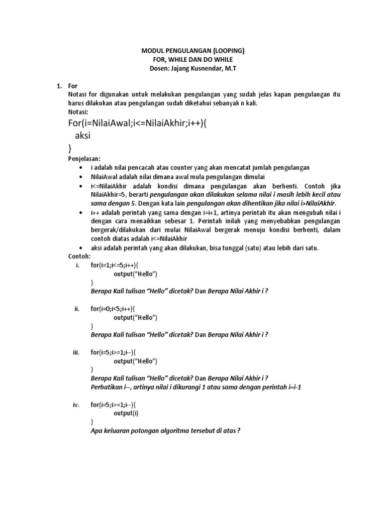 Modul Pengulangan | PDF