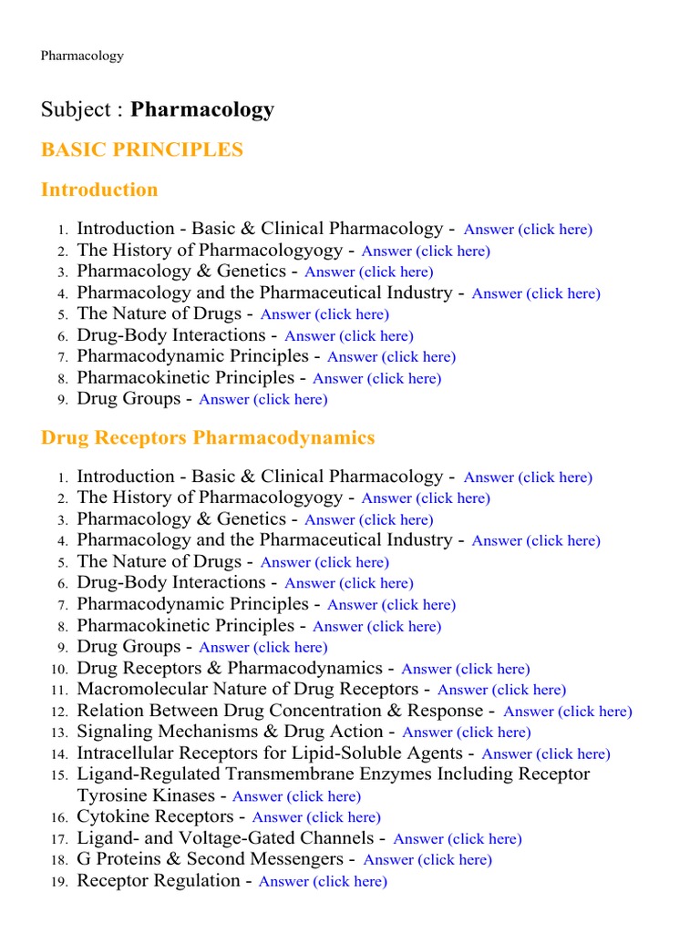 Pharmacology - Lecture Notes, Study Material and Important Questions ...