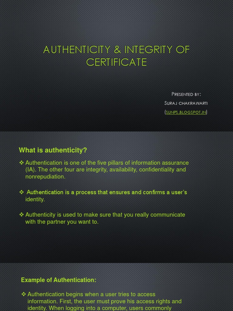 Authenticity & Integrity of Certificate | Download Free PDF | Public ...