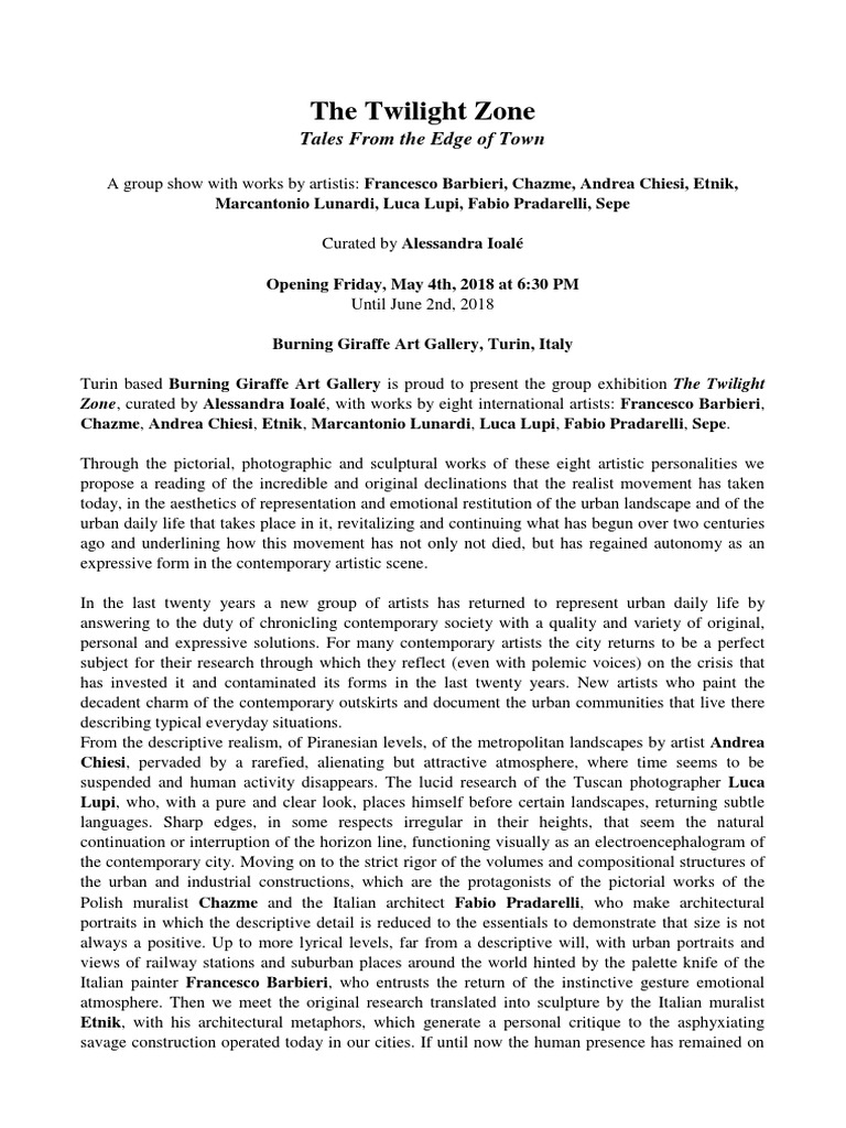 #CS The Twilight Zone ENG | PDF | Paintings | Italy