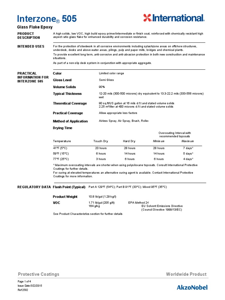Interzone 505: Glass Flake Epoxy | PDF | Epoxy | Water