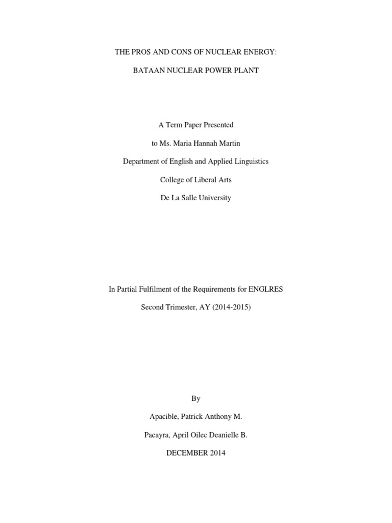The Pros and Cons of Nuclear Energy | PDF | Nuclear Power | Energy ...
