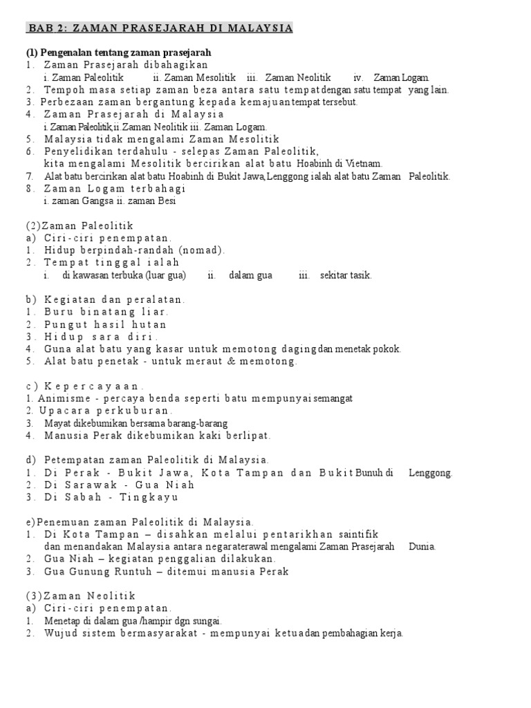 Bab 2 Nota Ringkas Sejarah | PDF