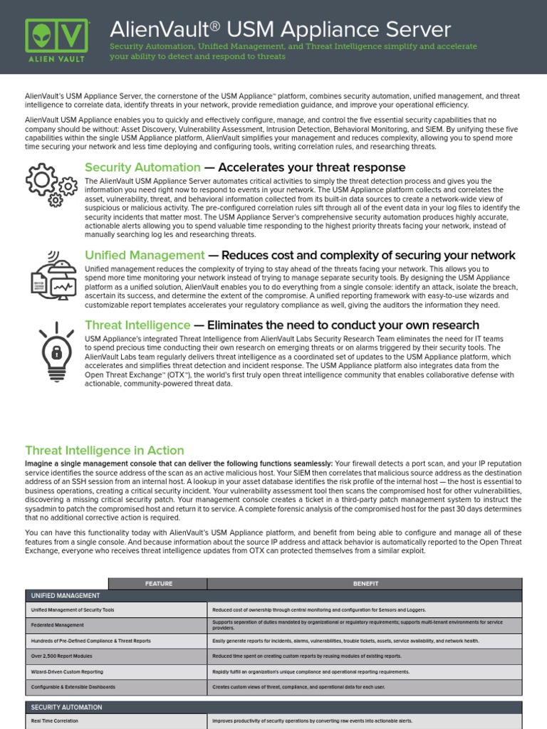 AlienVault Server PDF | PDF | Threat (Computer) | Computer Security
