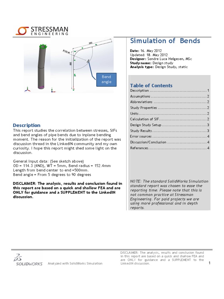 Stressman Engineering - Study - Stresses in Pipe Bends With Different ...