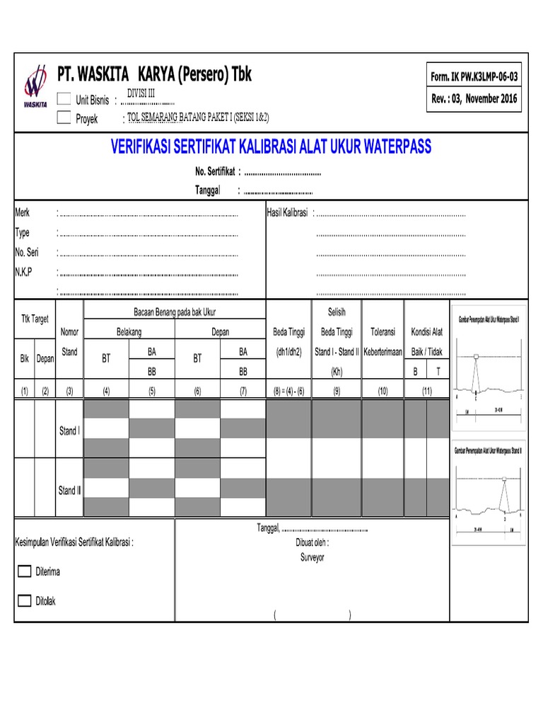Form Kalibrasi WP | PDF