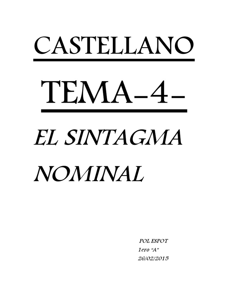 Dossier Tema 4 Castellano | PDF | Género gramatical | Sustantivo