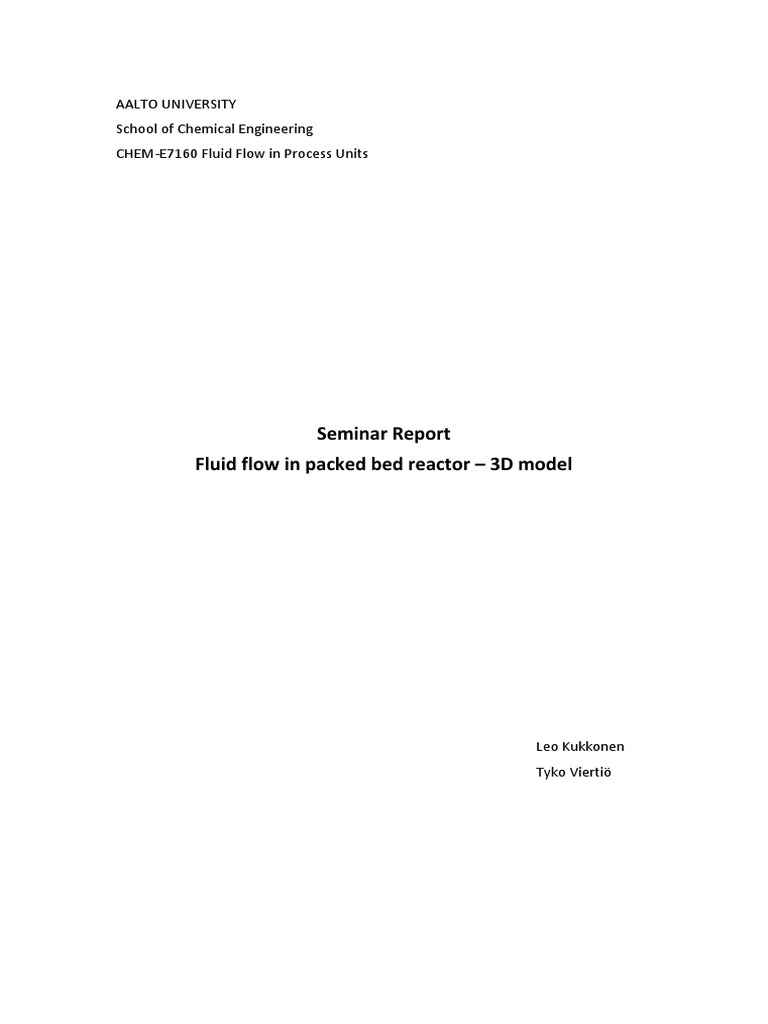 Flow in 3D Packed Bed Reactors COMSOL | PDF | Catalysis | Fluid Dynamics