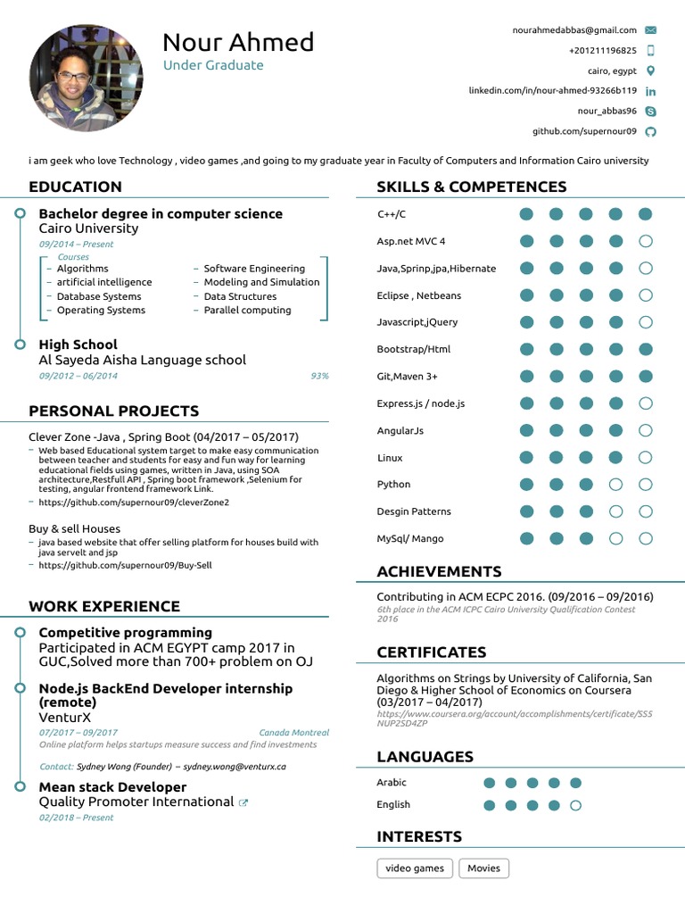 Nour's Resume | PDF | Angular Js | Computing