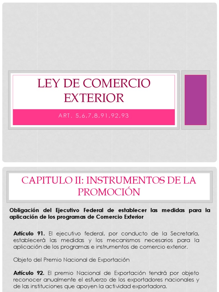 Ley de Comercio Exterior | PDF | El comercio internacional | México