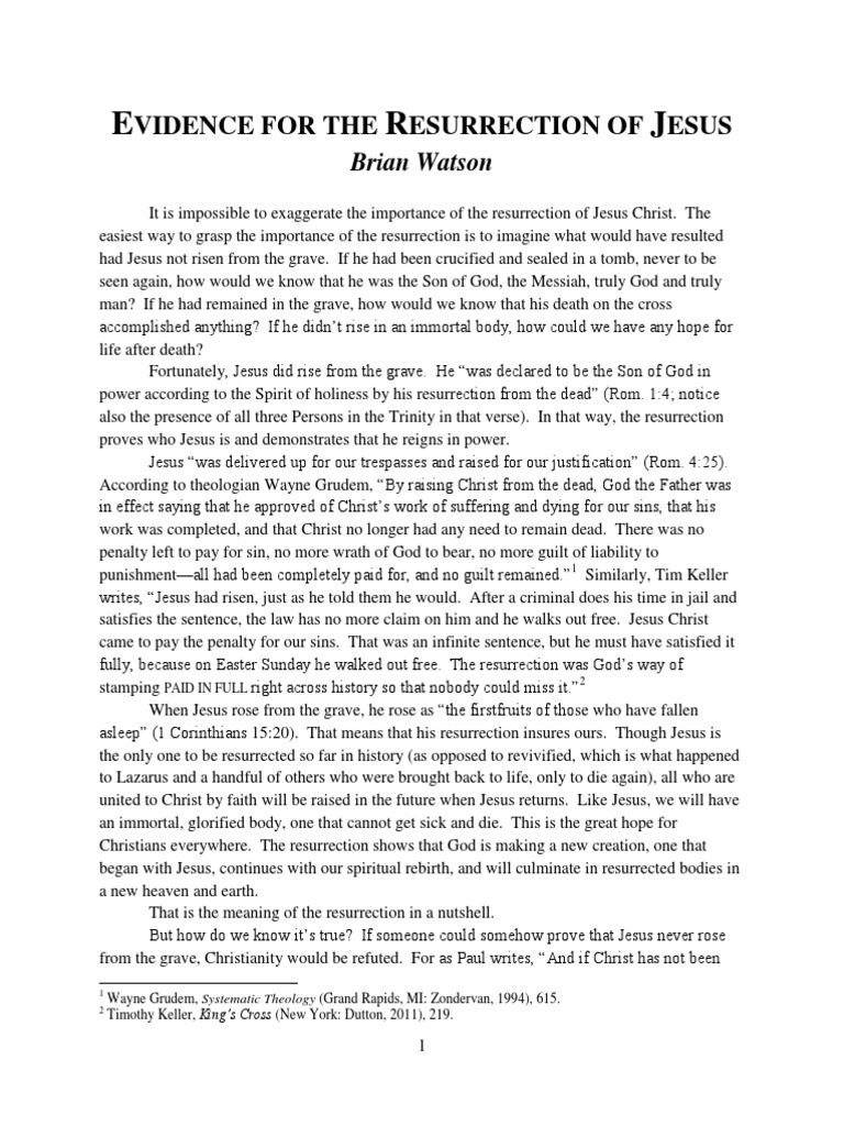Evidence For The Resurrection Pdf Resurrection Of Jesus Acts Of
