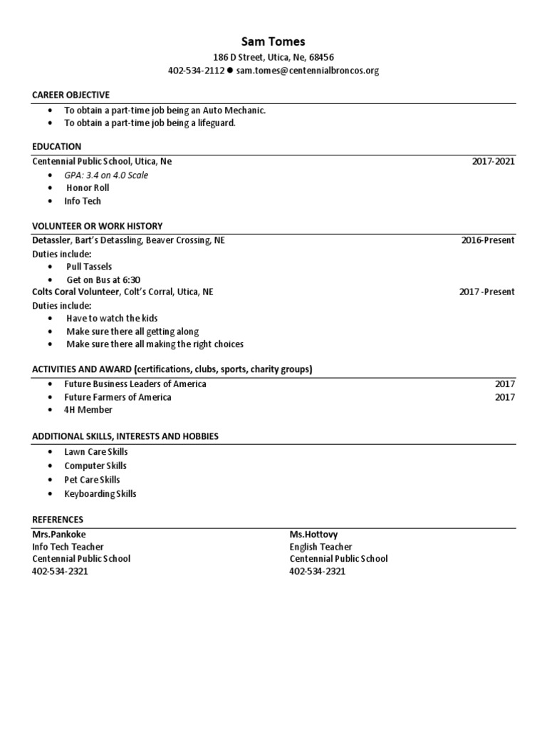 Tomes Sam Resume | PDF