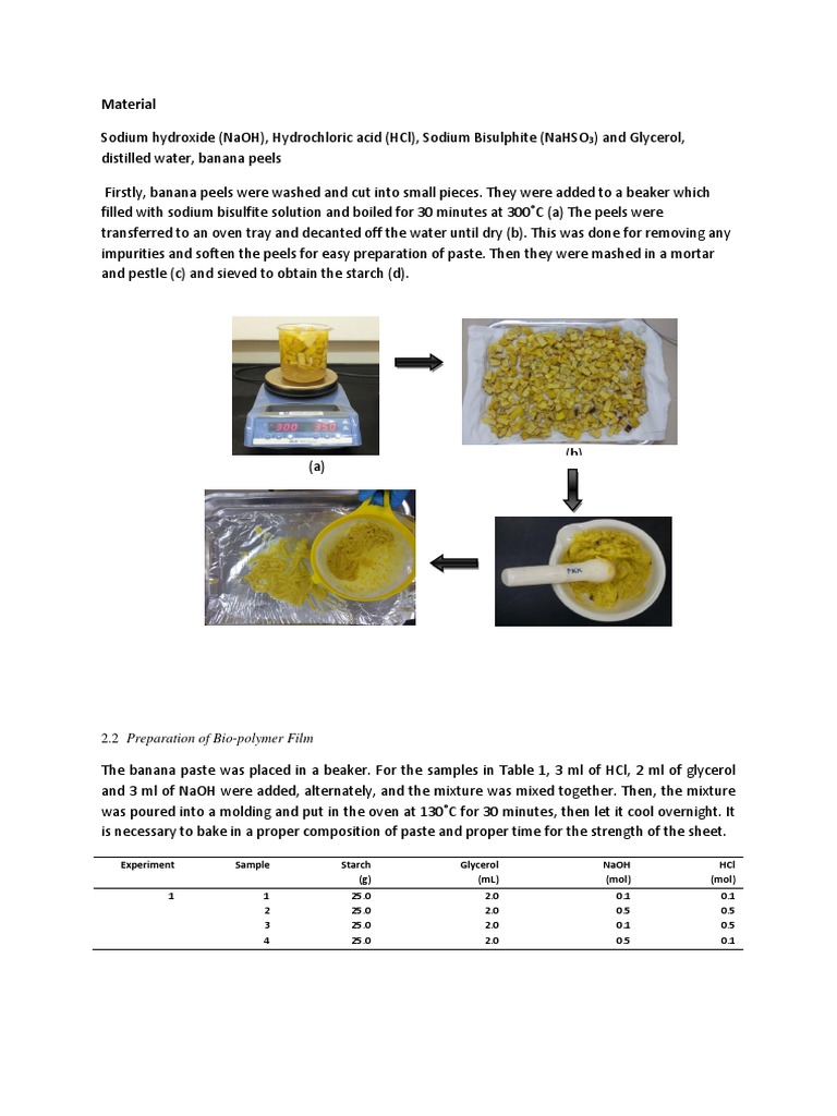 Material: 2.2 Preparation of Bio-Polymer Film | PDF