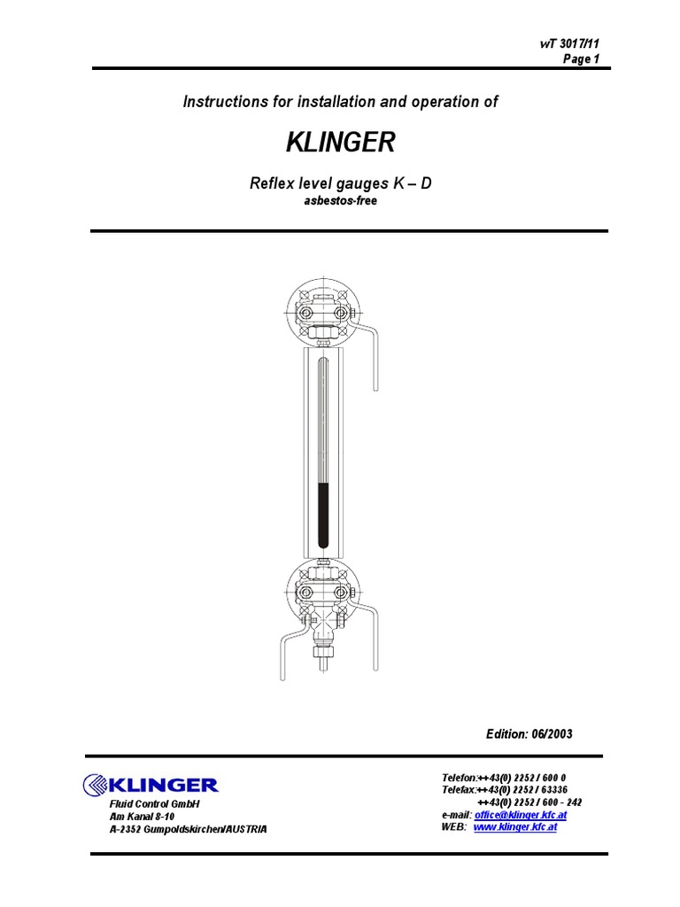 Klinger: Instructions For Installation and Operation of | PDF | Nut ...