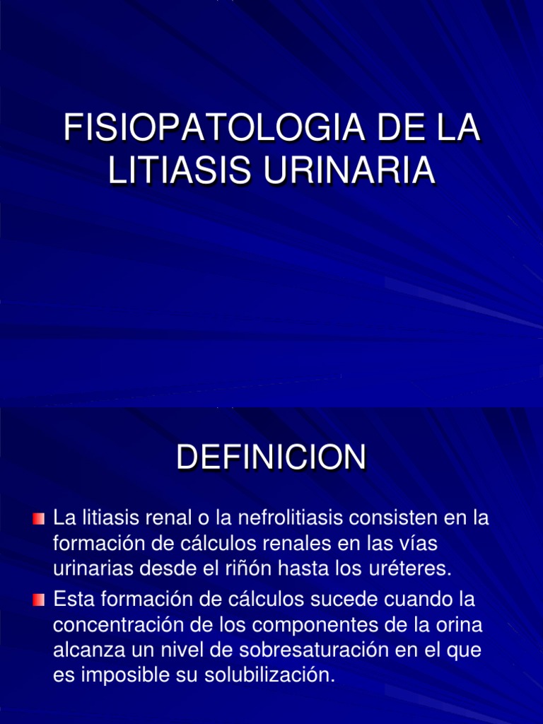 Fisiopatologia de La Litiasis Urinaria | PDF | Calcio | Química