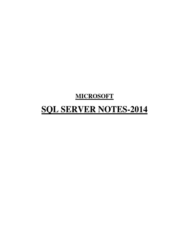 Sudhakar SQL Server Notes PDF | PDF | Relational Database | Microsoft ...
